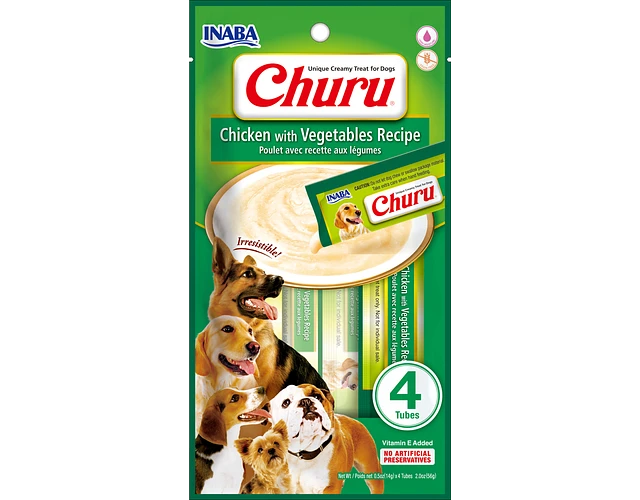 Churu Dog Pollo Vegetales 56 gr 4u - Snackys