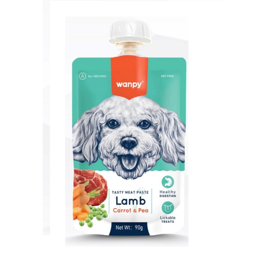 Wanpy Tasty Meat Paste Cordero, Pollo y Verduras 90 Gramos Sachet - Snackys